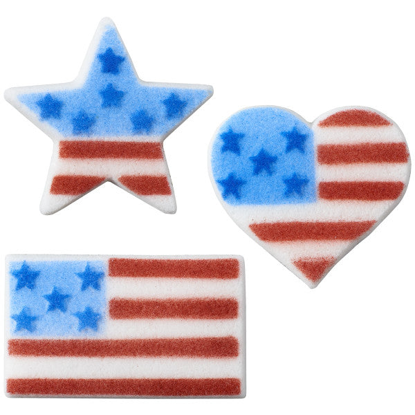 American Flag Assortment Dec-Ons® Decorations set of 6 – Cakes Dreamer
